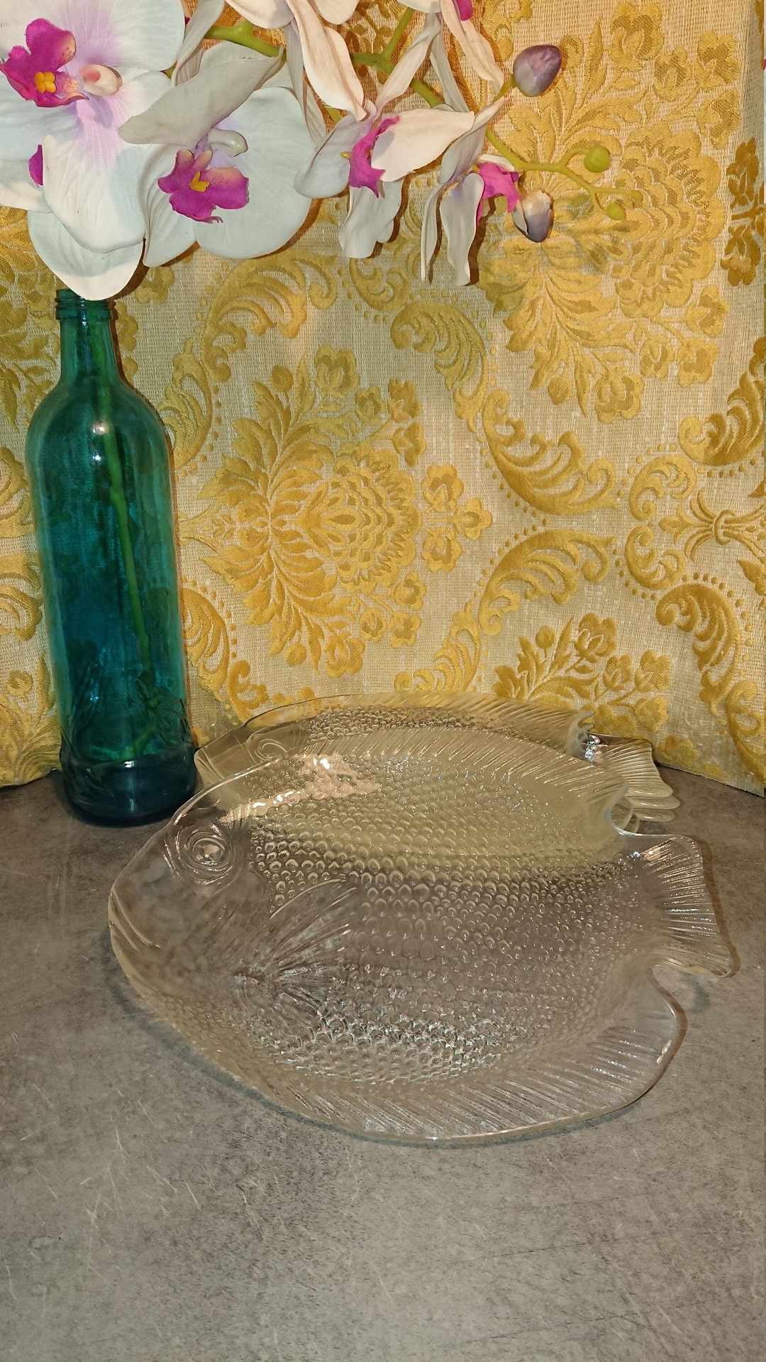Fish Glass Plates France 70'S / Tableware / Retro Decoration / Set of 4 ...