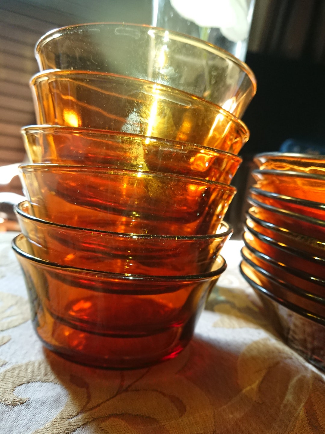 Ravier Cups DURALEX Amber Glass FRANCE 50'S / Tableware / Folk Art ...