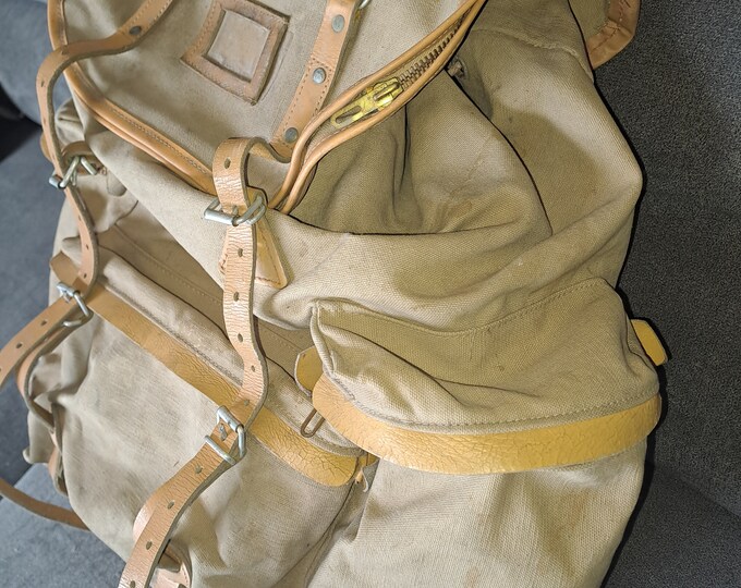 Vintage 1950s French Army Rucksack - Military Backpack Made by Lafuma ...