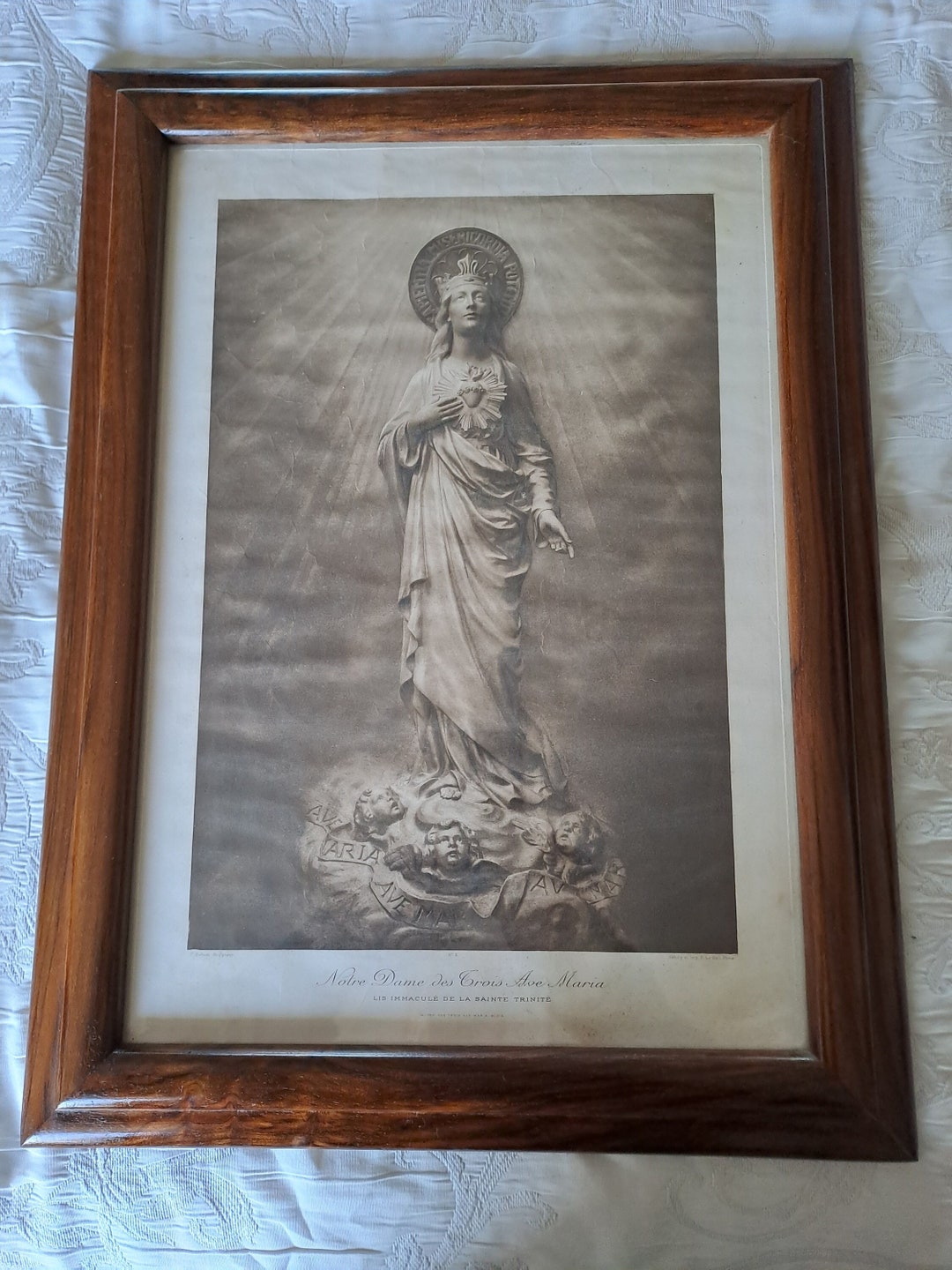 Table Illustration Religious Pious Ave Maria France Folk Art 30'S ...