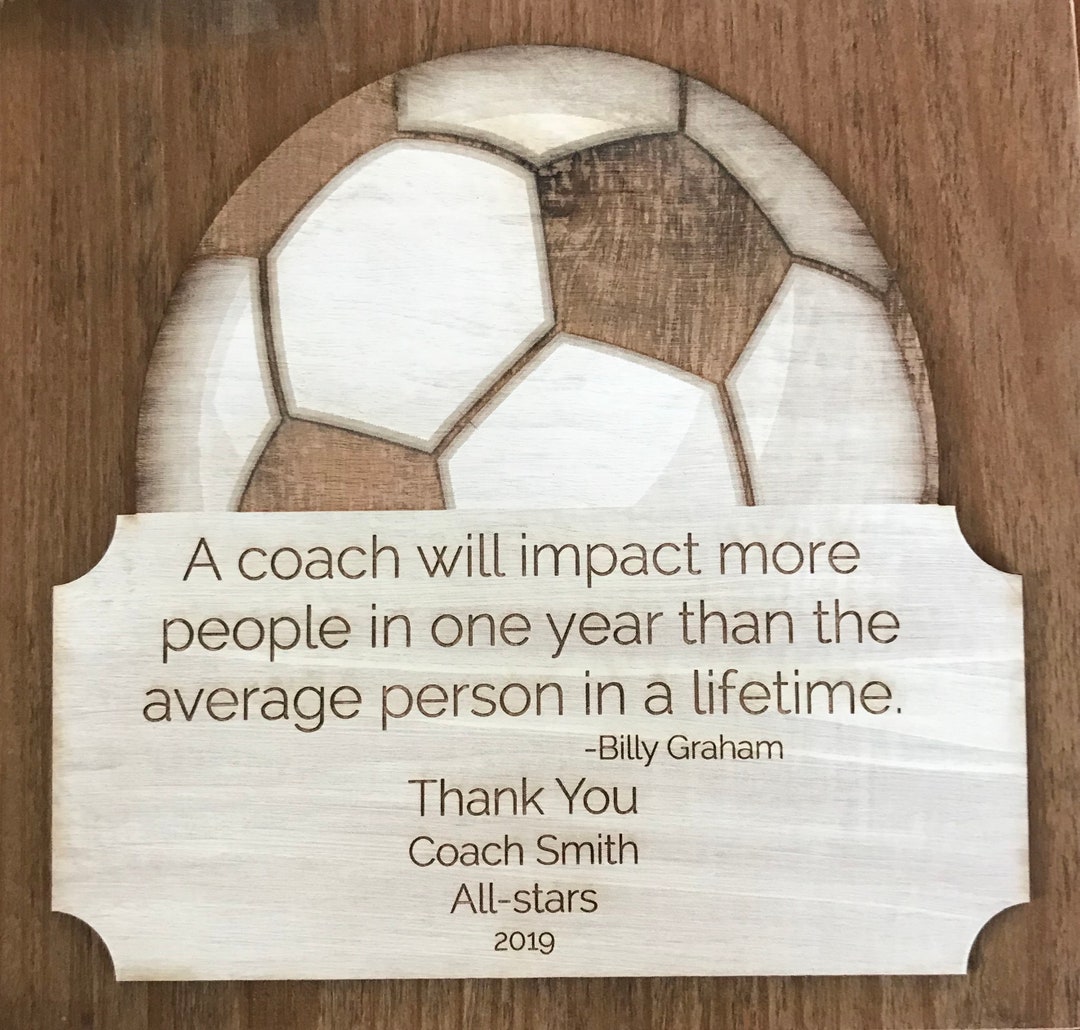Soccer Coach Plaque, Soccer Thank You Award, Soccer Player Plaque ...
