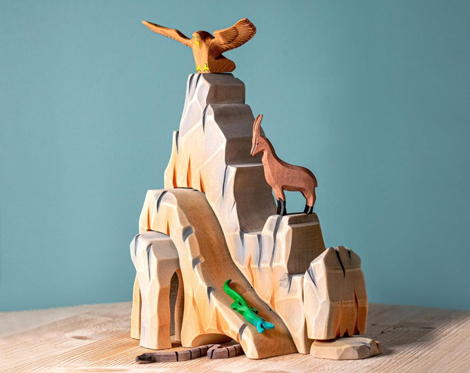 Wooden Adventure Play Set, Wooden Mountain, Woodland Tree Play Set ...