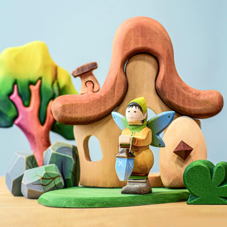 Winged Elf Figurine | Magic Wooden Toy for Imaginative Play | Eco ...