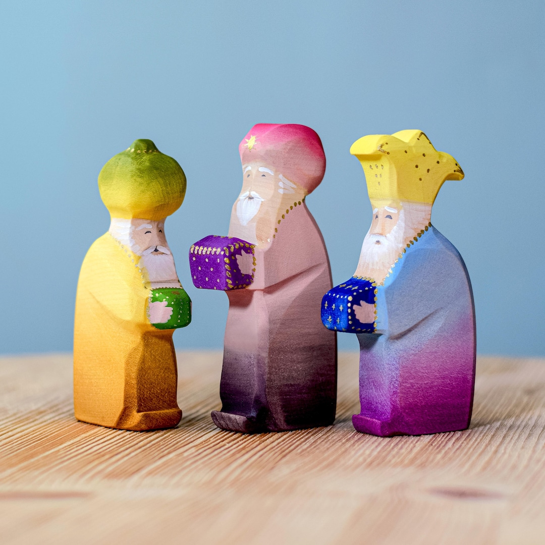 The Three Kings Wooden Figure Set | Handmade Montessori Inspired ...