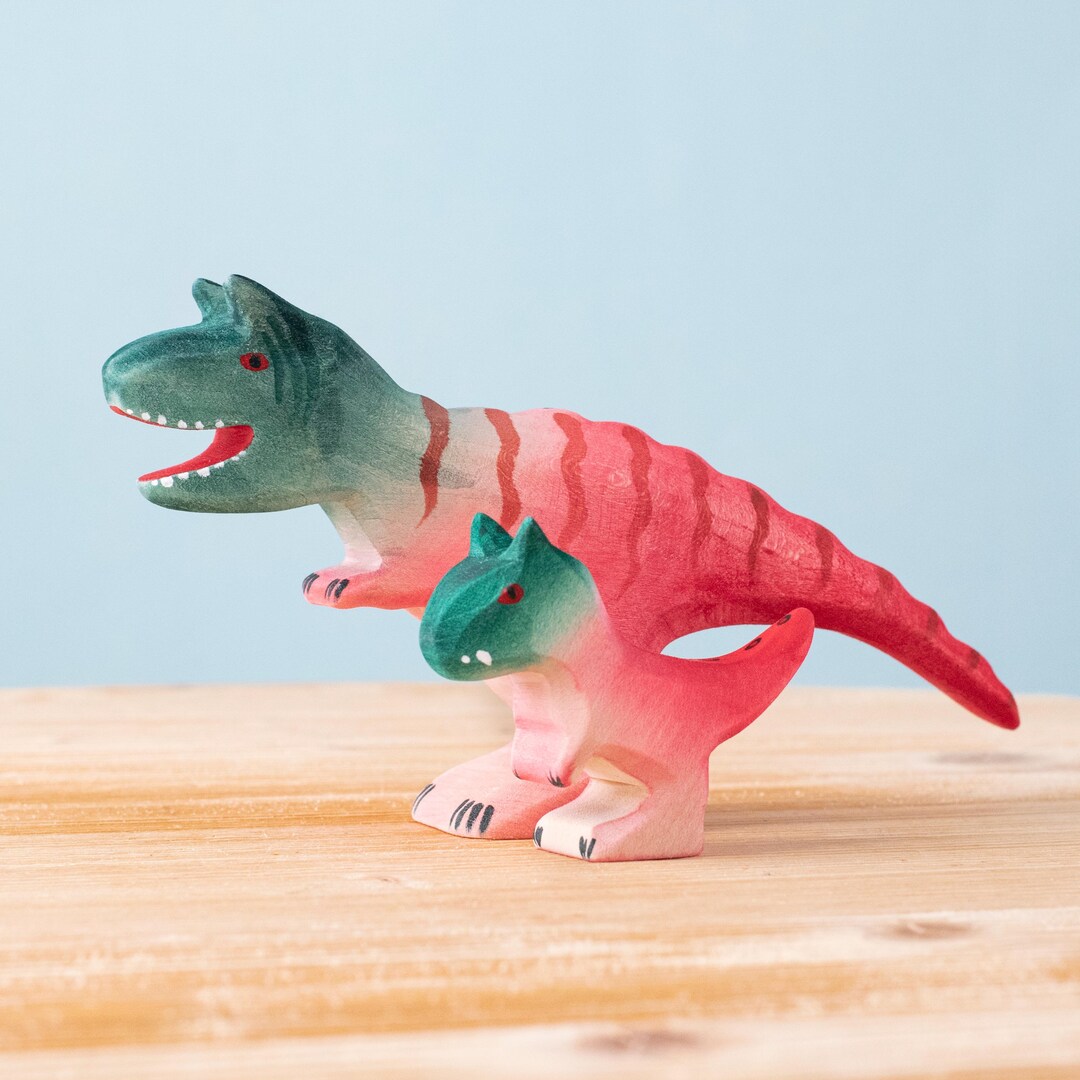 Wooden Carnotaurus Dinosaur Family Set | Montessori Toy - Etsy
