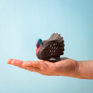 Eco-friendly Wooden Bird Turkey Toy | Montessori Play Figure ...