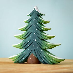 Snowy Fir Tree SET | Montessori Wooden Tree | Handmade With Organic ...