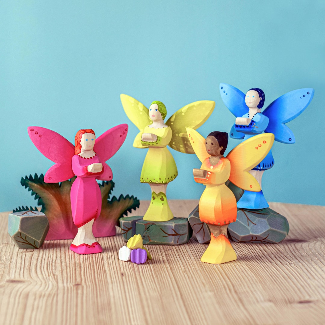 Handmade Woodland Fairies Figurines | Magic Wooden Toys for Imaginative ...