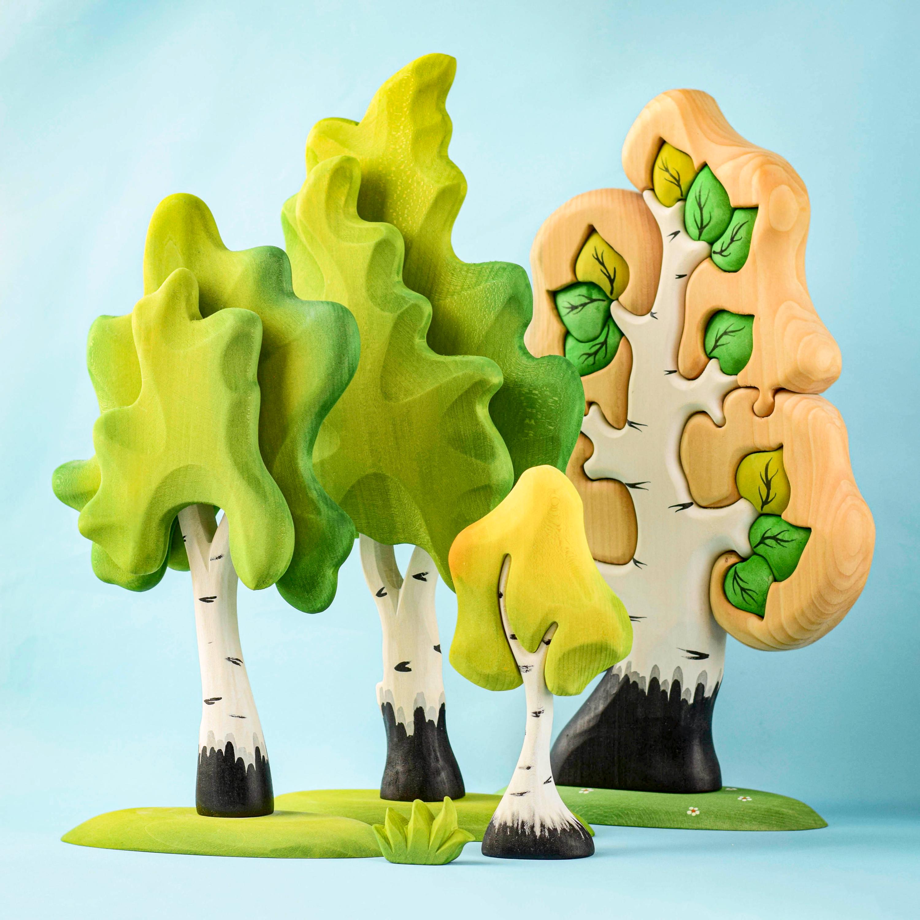 Montessori Friendly Birch Tree Toy | Wooden Trees for Playscape ...