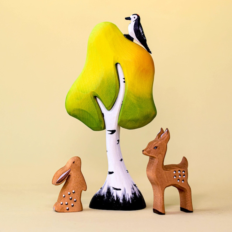 Montessori Friendly Birch Tree Toy | Wooden Trees for Playscape ...