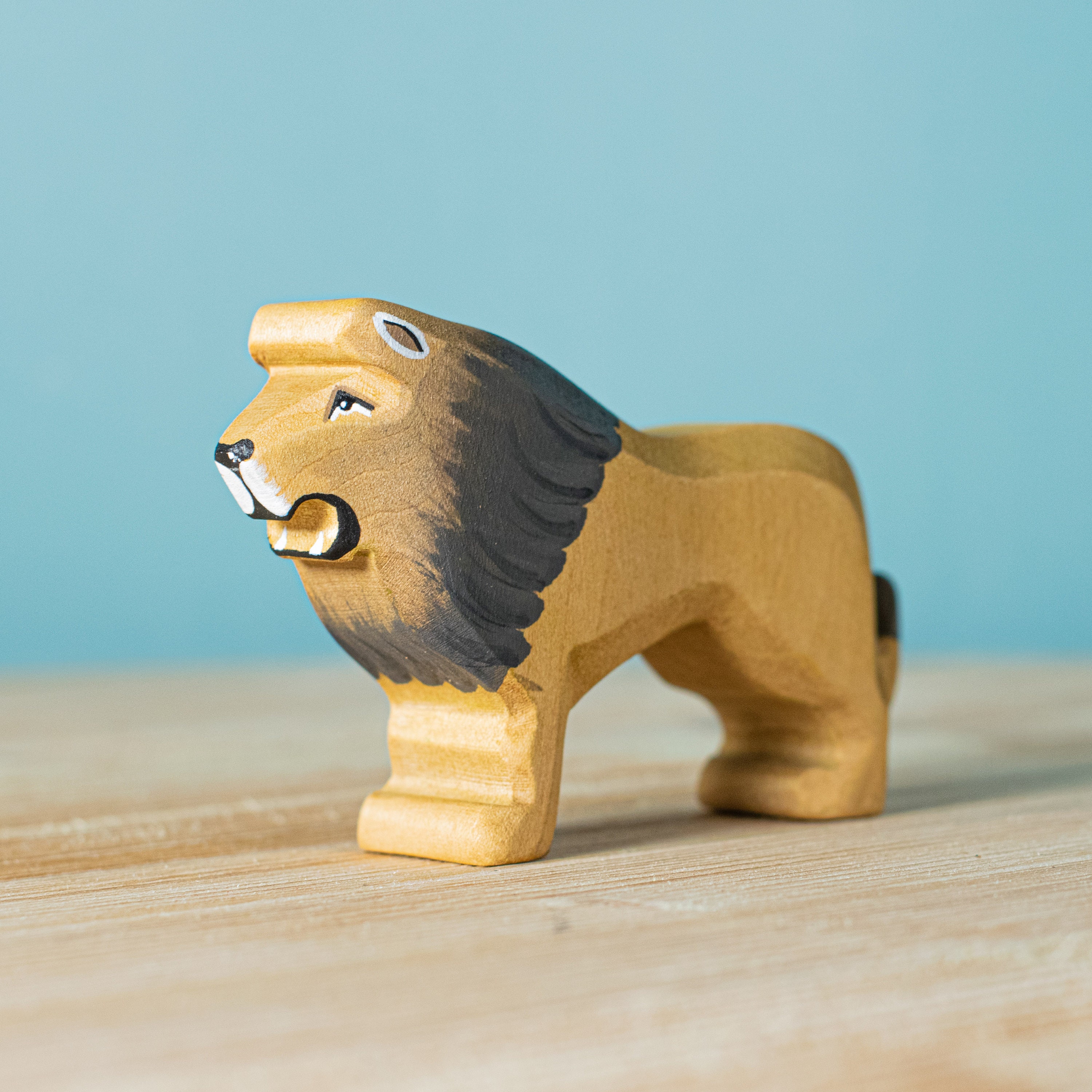 Oak Wood Montessori Lion Set | Handmade Waldorf Animal Wooden Toy ...