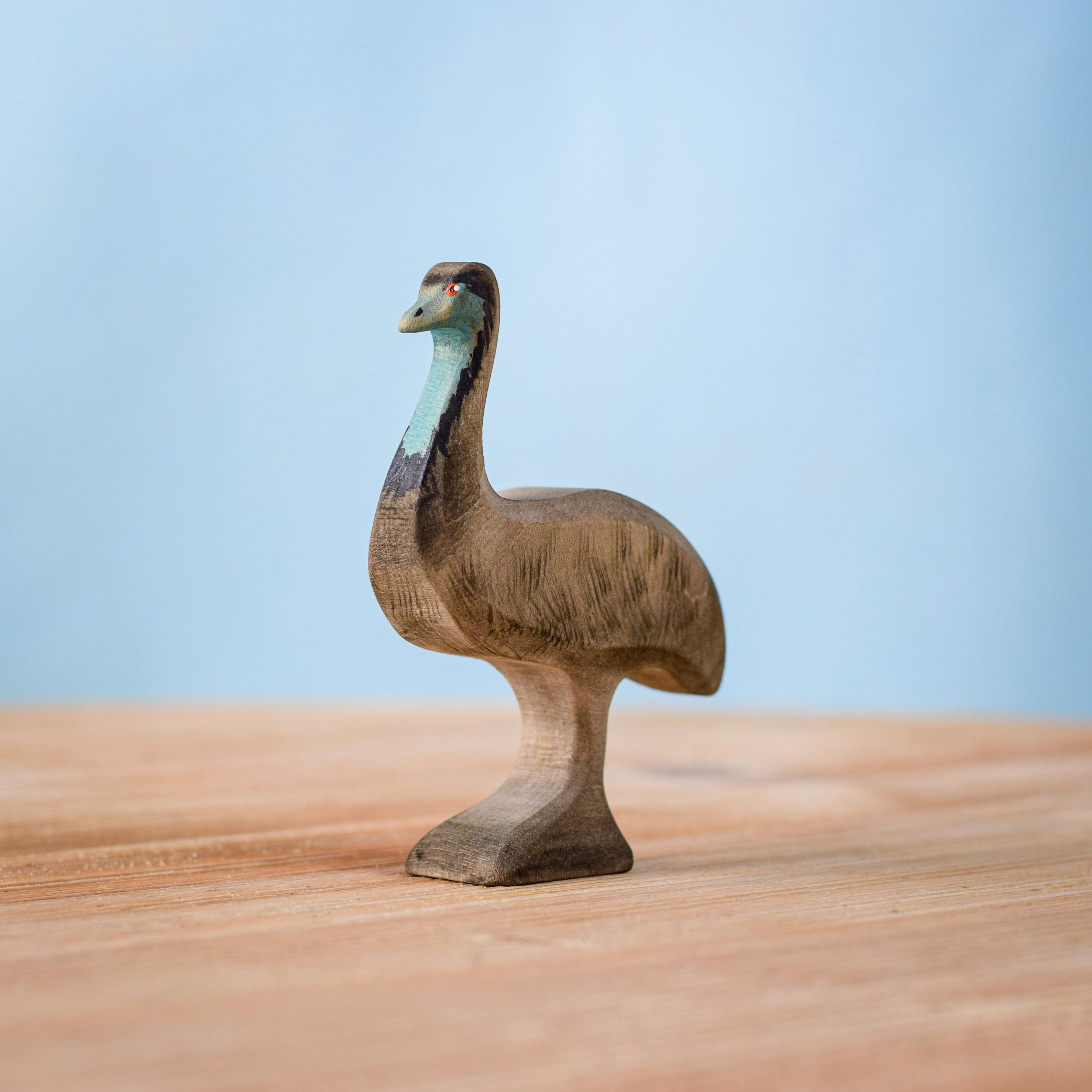 Emu Family Set | Montessori-inspired Wooden Figures | Handcrafted ...