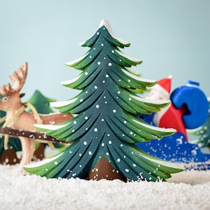 Snowy Fir Tree SET | Montessori Wooden Tree | Handmade With Organic ...