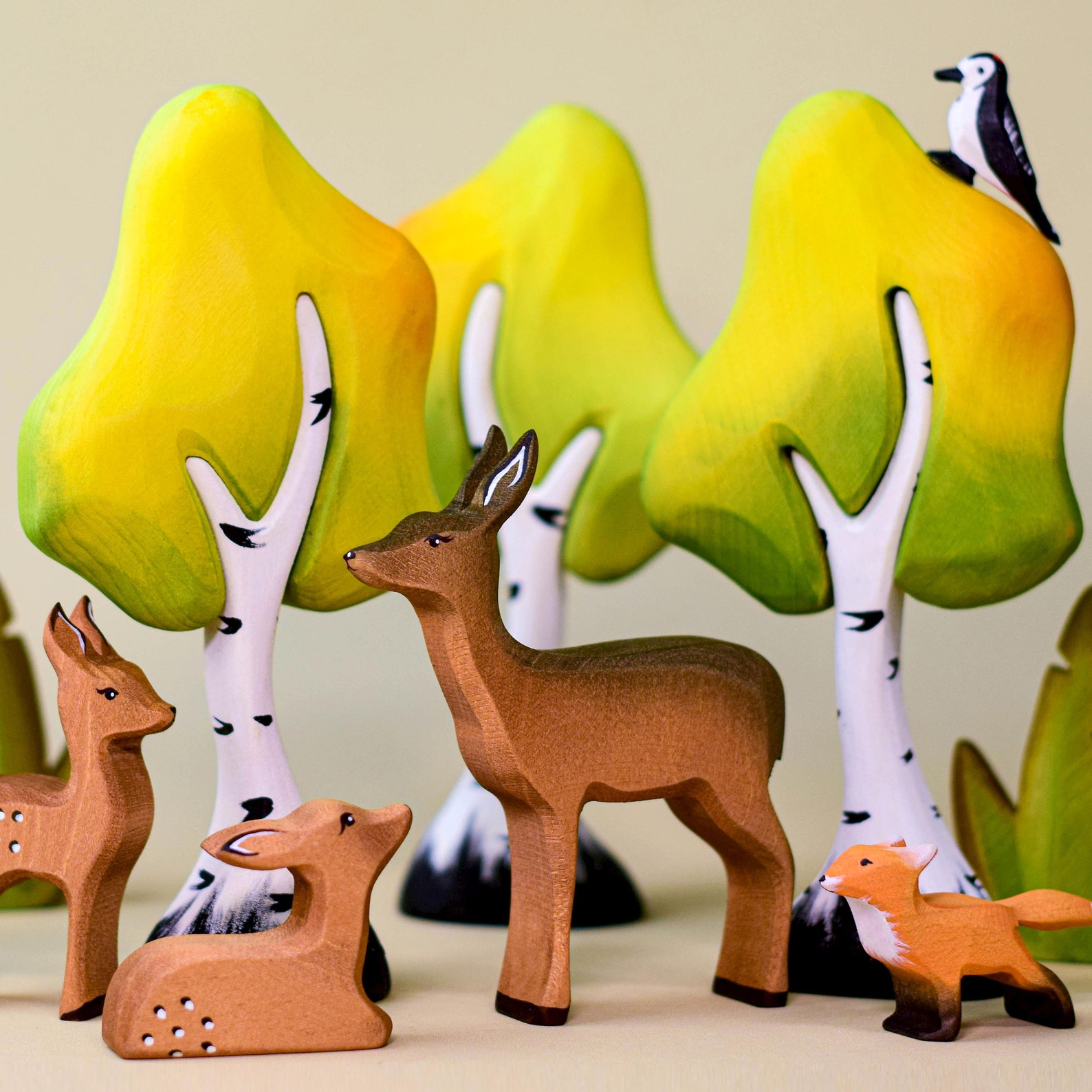 Montessori Friendly Birch Tree Toy | Wooden Trees for Playscape ...