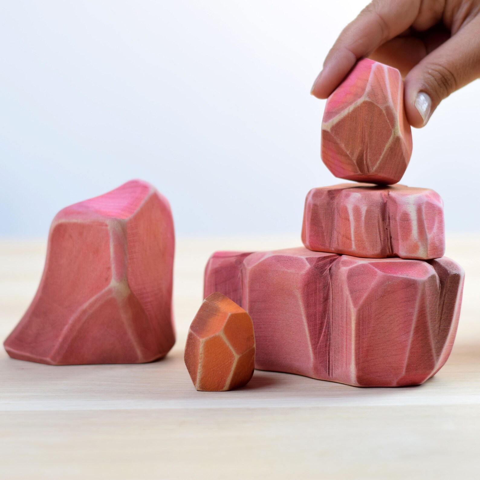 African Savanna Elephant and Rock Playset | Montessori Wooden Toy ...