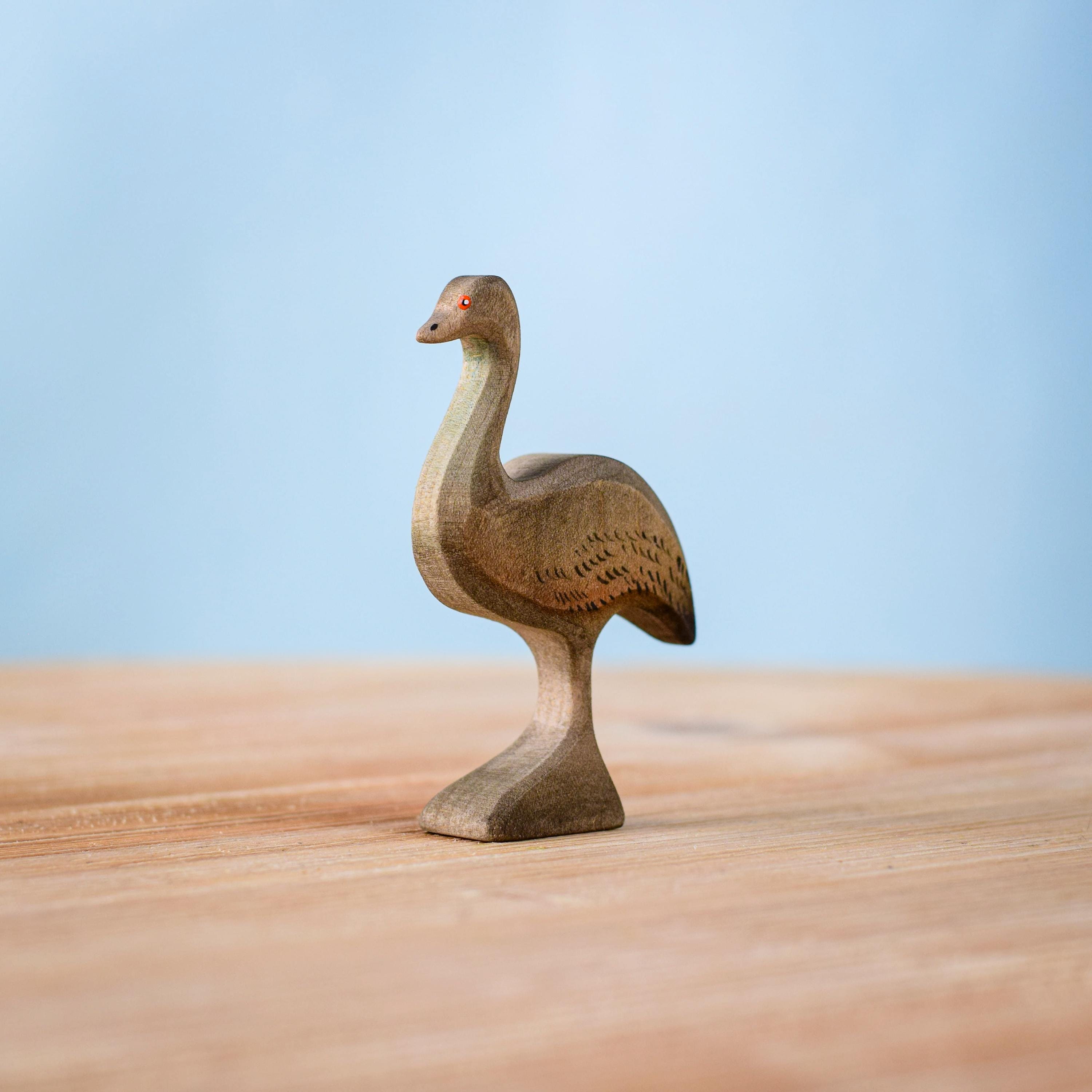 Emu Family Set | Montessori-inspired Wooden Figures | Handcrafted ...