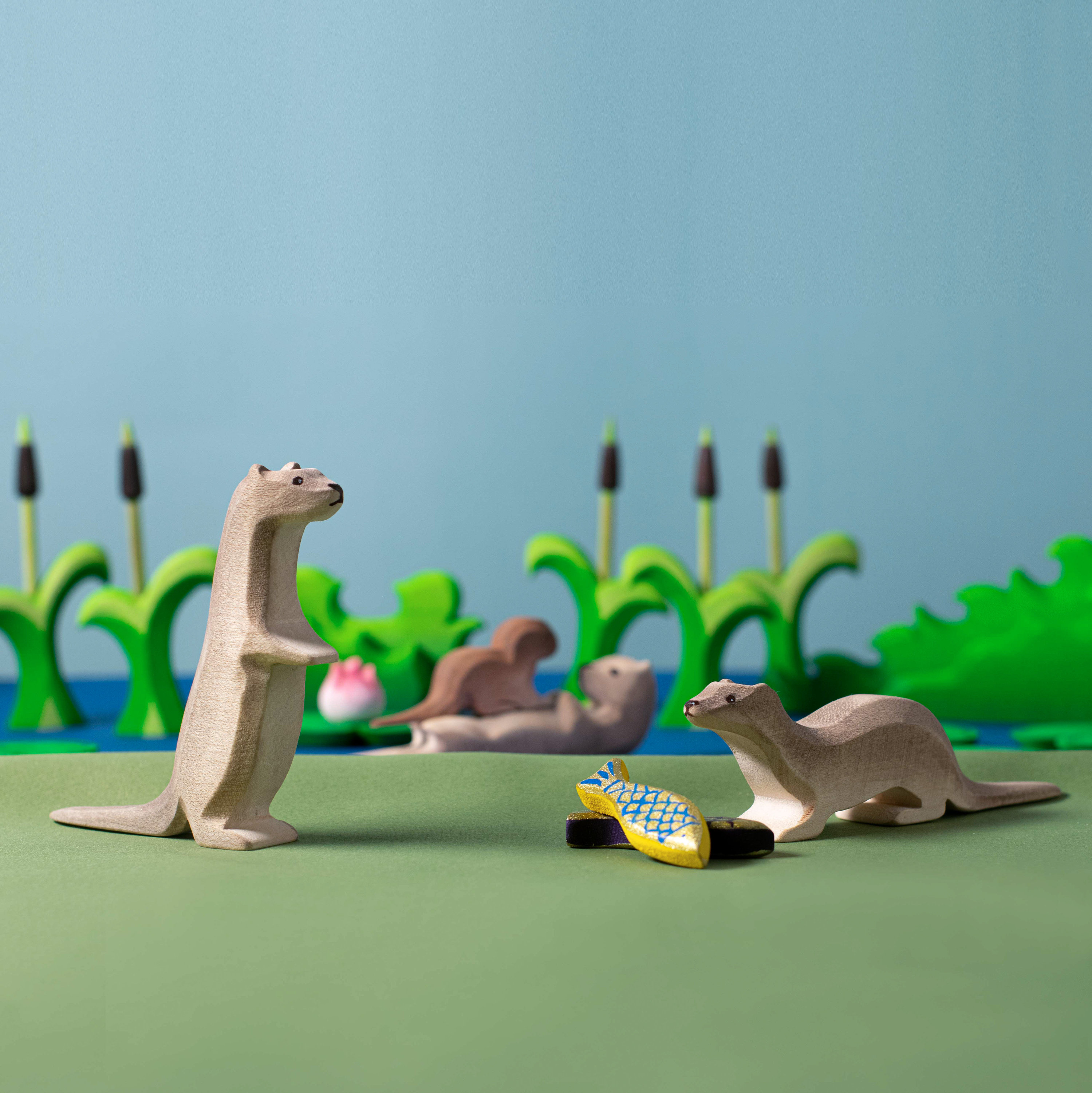 Wooden Otter Family Wooden Figure Animal otter - Etsy UK