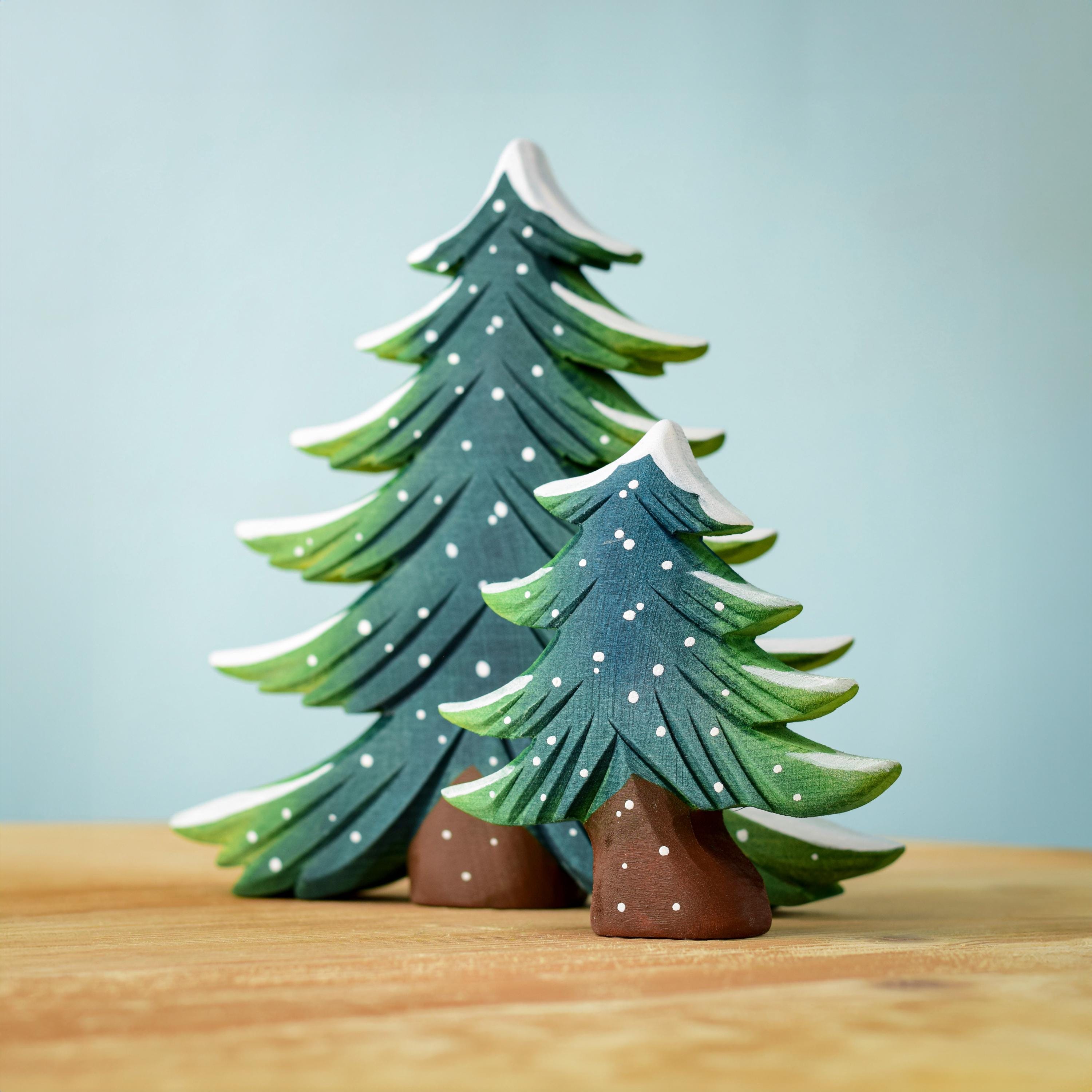 Snowy Fir Tree SET | Montessori Wooden Tree | Handmade With Organic ...