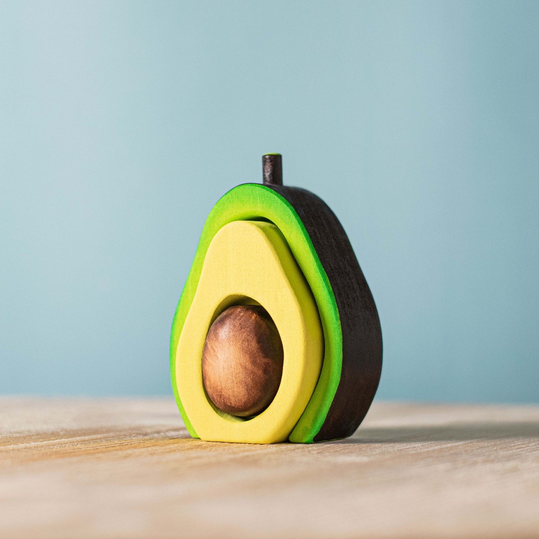 Handmade Montessori-inspired AVOCADO Stacker Toy From the Fruit and ...