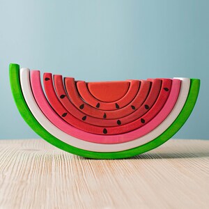 Watermelon Wooden Stacker Toy | Handmade Montessori-inspired Play for ...
