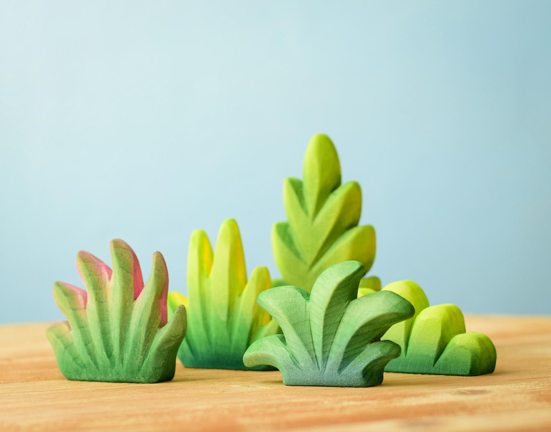 Wooden Bushes Toy Set | Waldorf-inspired Toys | Handmade Organic Wood ...