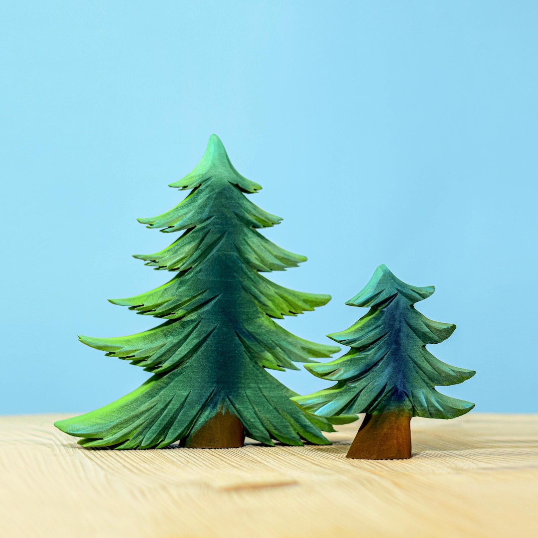 Fir Trees Waldorf Play Set | Montessori Wooden Tree | Handmade With ...