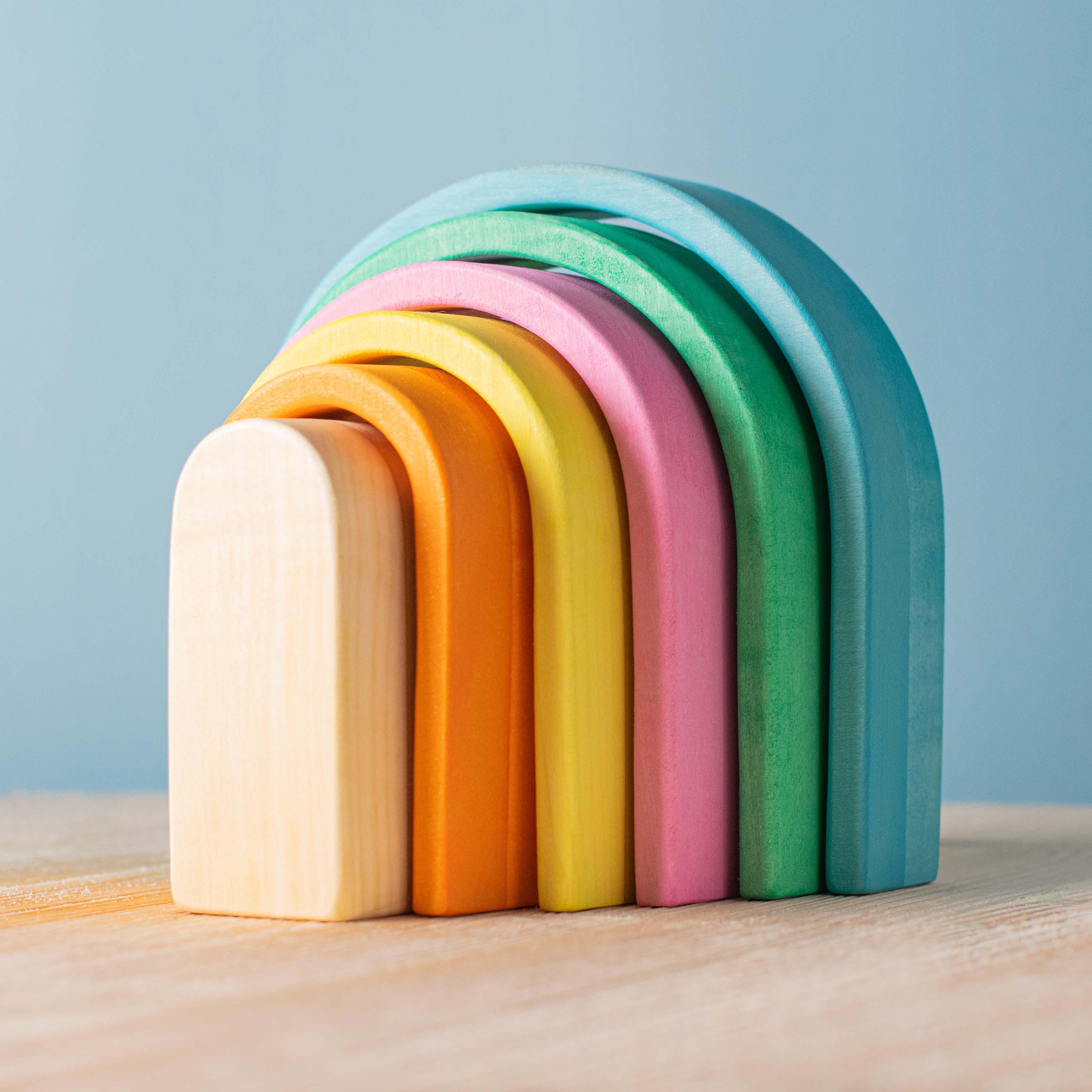 Montessori Rainbow Stacker Toy | ARCADE Collection | Handmade Oak ...