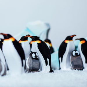 Handmade Wooden Penguin Toy Set | Montessori Ice Cliffs - Etsy