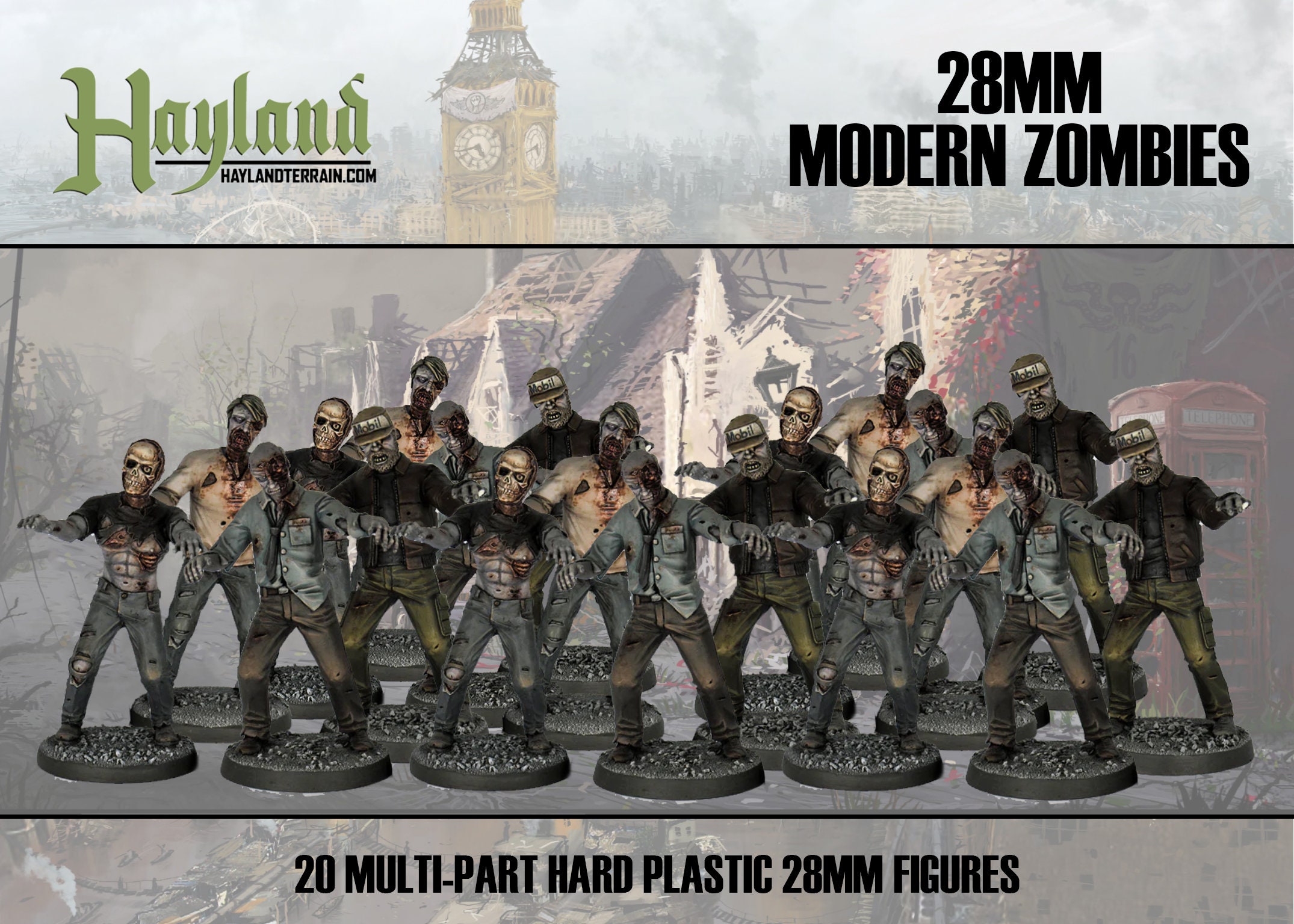 20 Modern Zombies 28mm Post Apocalyptic Modern - Etsy
