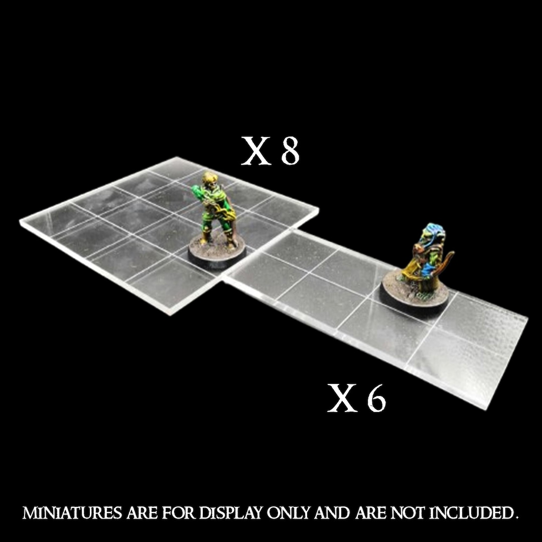 14 PCS Dry-erase Modular Acrylic - Transparent - RPG - Game Board - DND ...