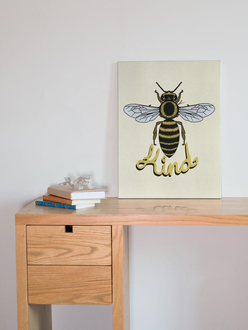 Bee Kind Art Print | Bee Illustration | Nature | Printable Wall Art for ...