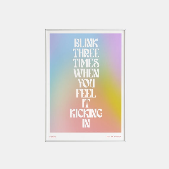 Lorde Solar Power Lyrics Print Blink Three Times - Etsy UK