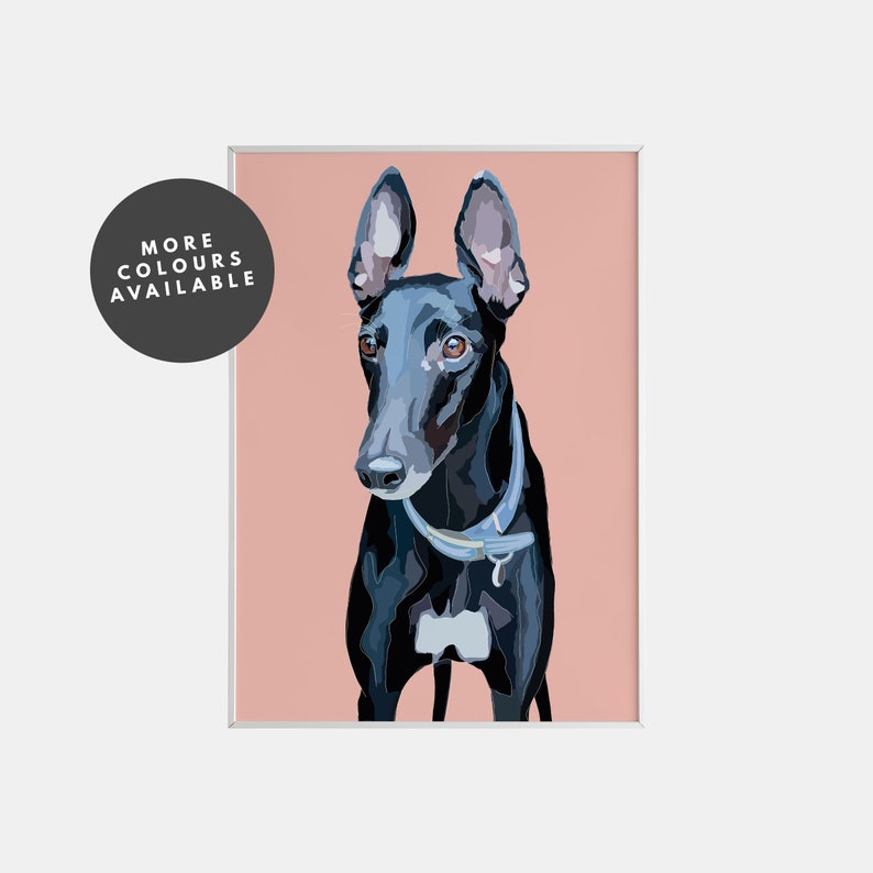 Black Greyhound Print A4 A3 Digital Art Print Ex-racer - Etsy