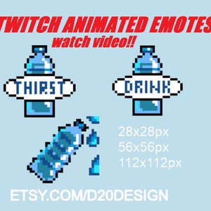 Twitch ANIMATED Emotes, Hydrate Drink Thirst Emote, Discord Twitch ...