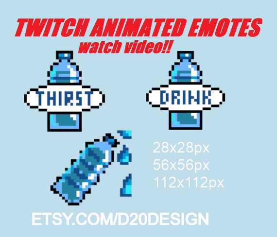 Twitch ANIMATED Emotes Hydrate Drink Thirst Emote Discord - Etsy Singapore