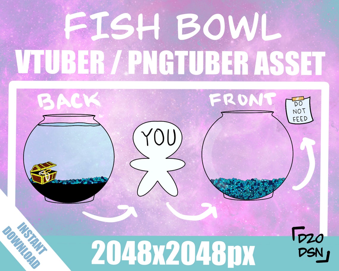 Vtuber / Pngtuber FISH BOWL | Funny Stream Overlay/assets | Veadotube ...