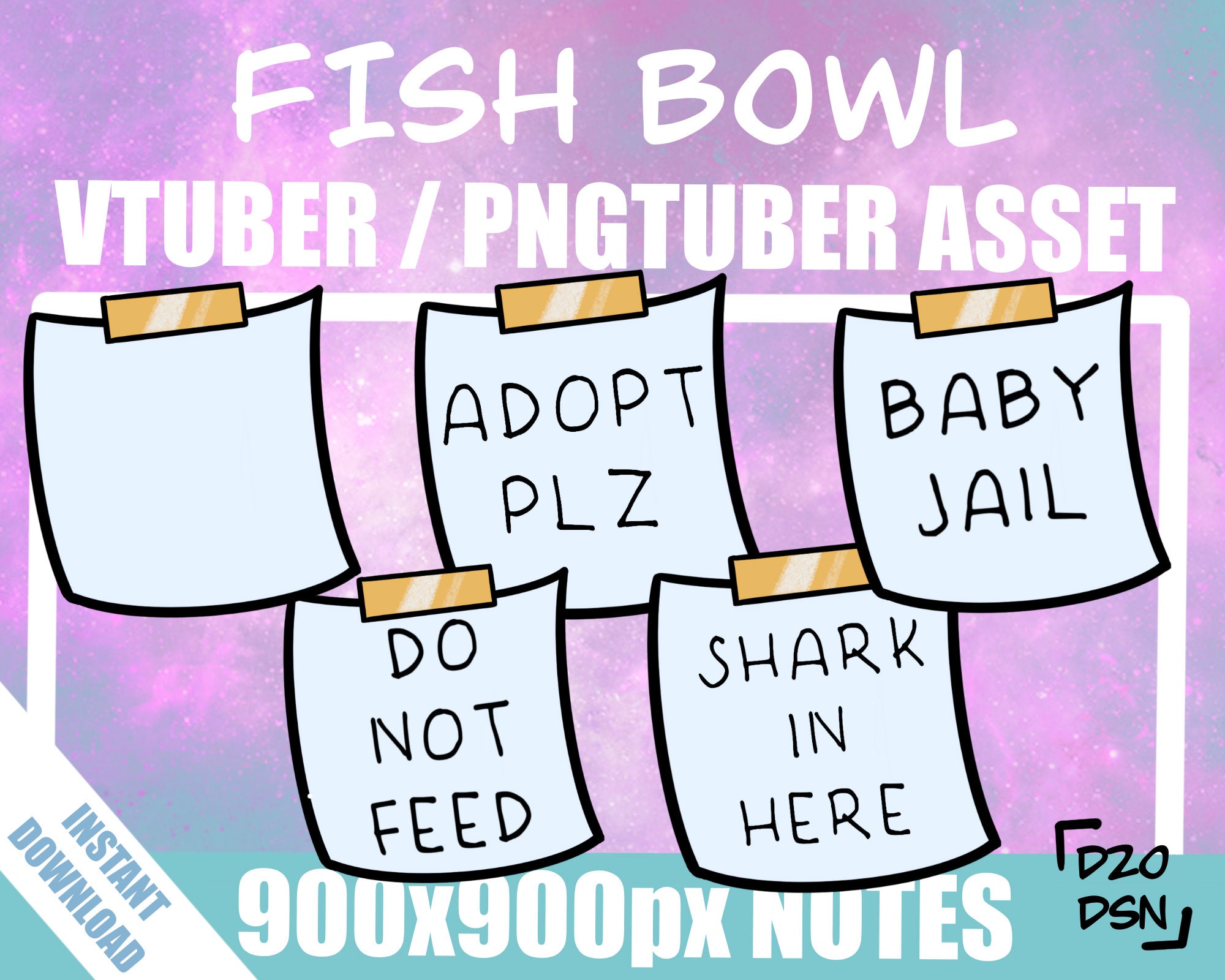 Vtuber / PNGtuber FISH BOWL / Funny Stream Overlay/Assets / - Etsy México