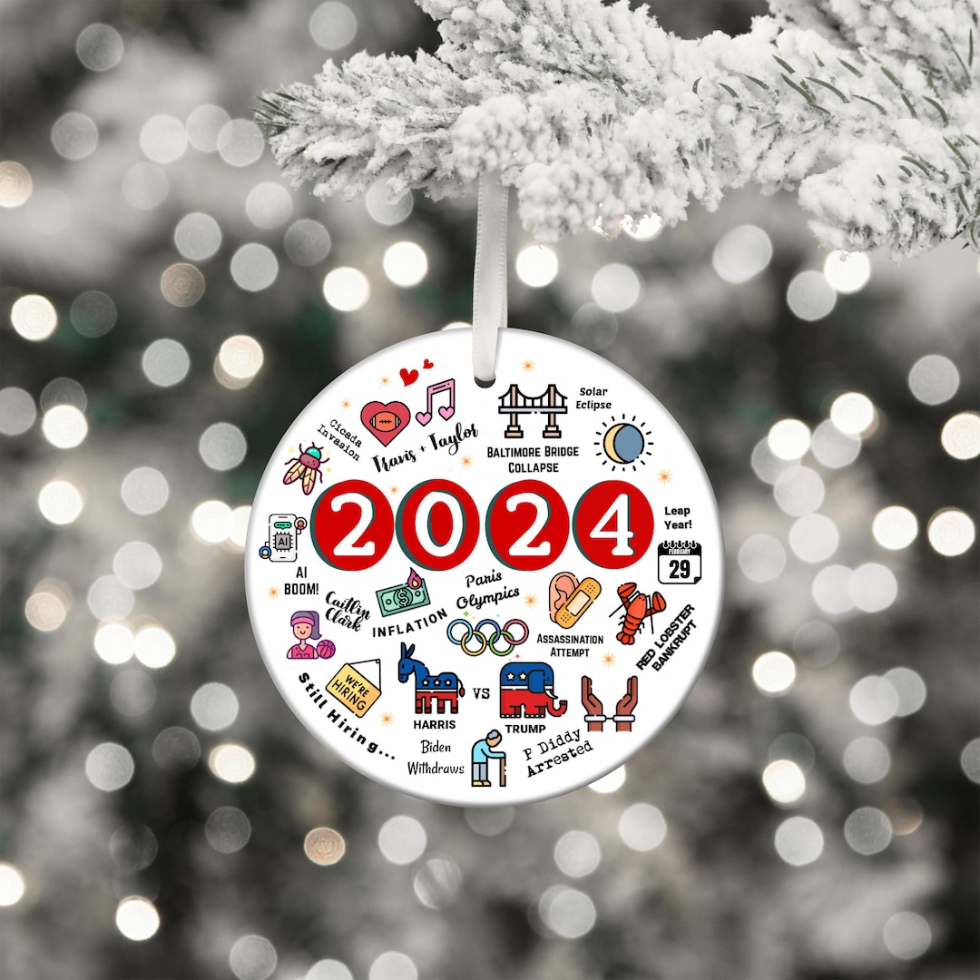 2024 Christmas Ornament, 2024 Year in Review Ornament, Major Notable ...