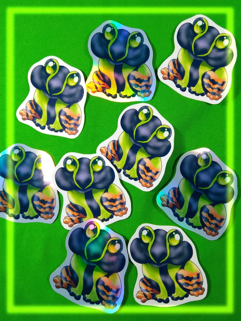 Cute Frog Stickers, Holographic Stickers, Cute Frog, Scrapbooking ...