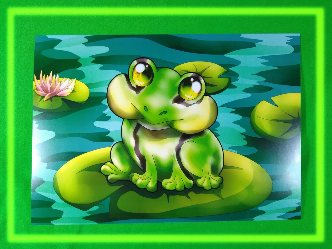 Poster With Frog, Cute Frog, Poster for Frog Fans, Art Print Frog, Wall ...
