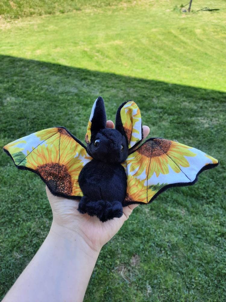Sunflower Bat Plushie Bat Plushies Sunflower Made to | Etsy