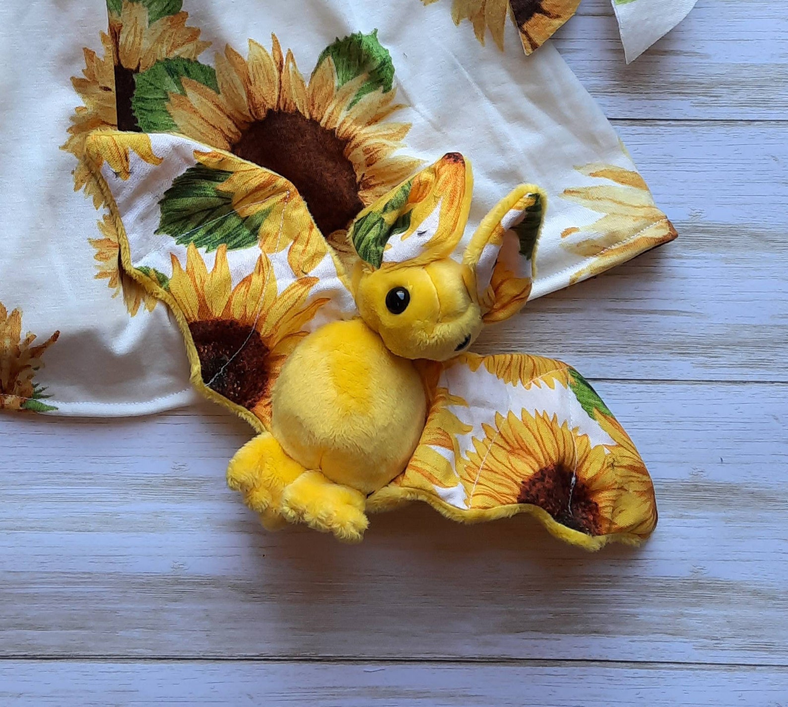 Sunflower Bat Plushie Bat Plushies Sunflower Made to | Etsy