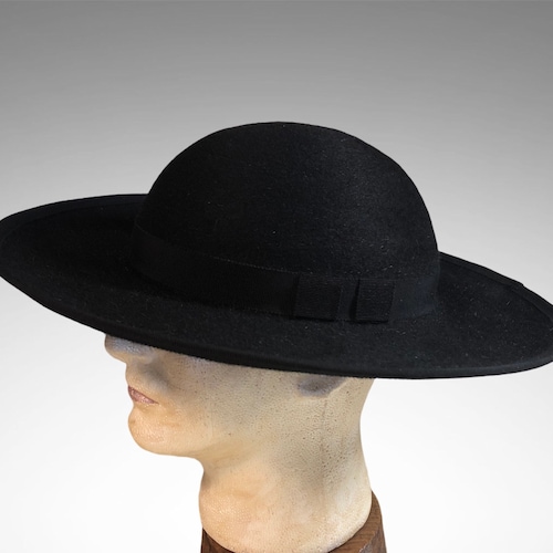 BLACK Wool Felt Saturno or Cappello Romano - Etsy