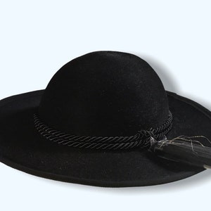 BLACK Rabbit Felt Capello Romano / Saturno - Etsy