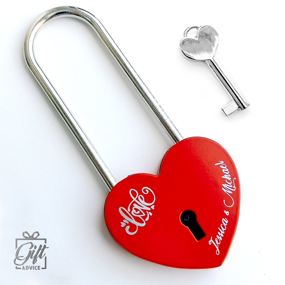 Personalized Engraved Love Heart Padlock: Couples Gift - Etsy UK