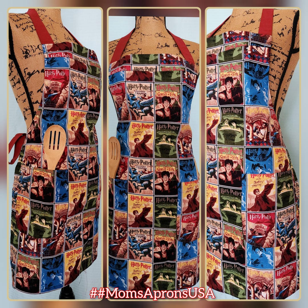 Fun Harry Potter Apron With Pockets Host Gift Crafts Vendor Cook Chef ...