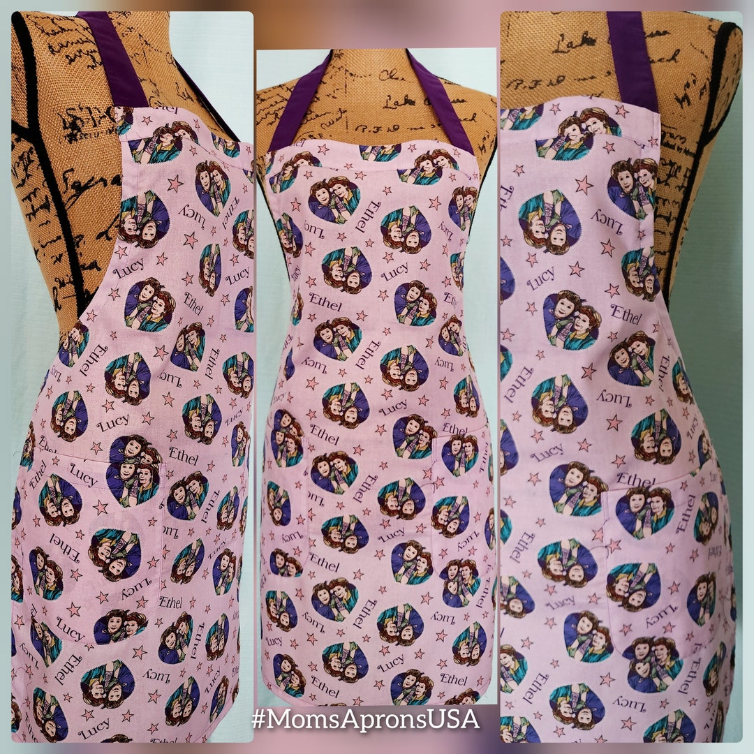 Lovely Lucy & Ethel Best Friends Apron With Pockets Gift Host Cook ...