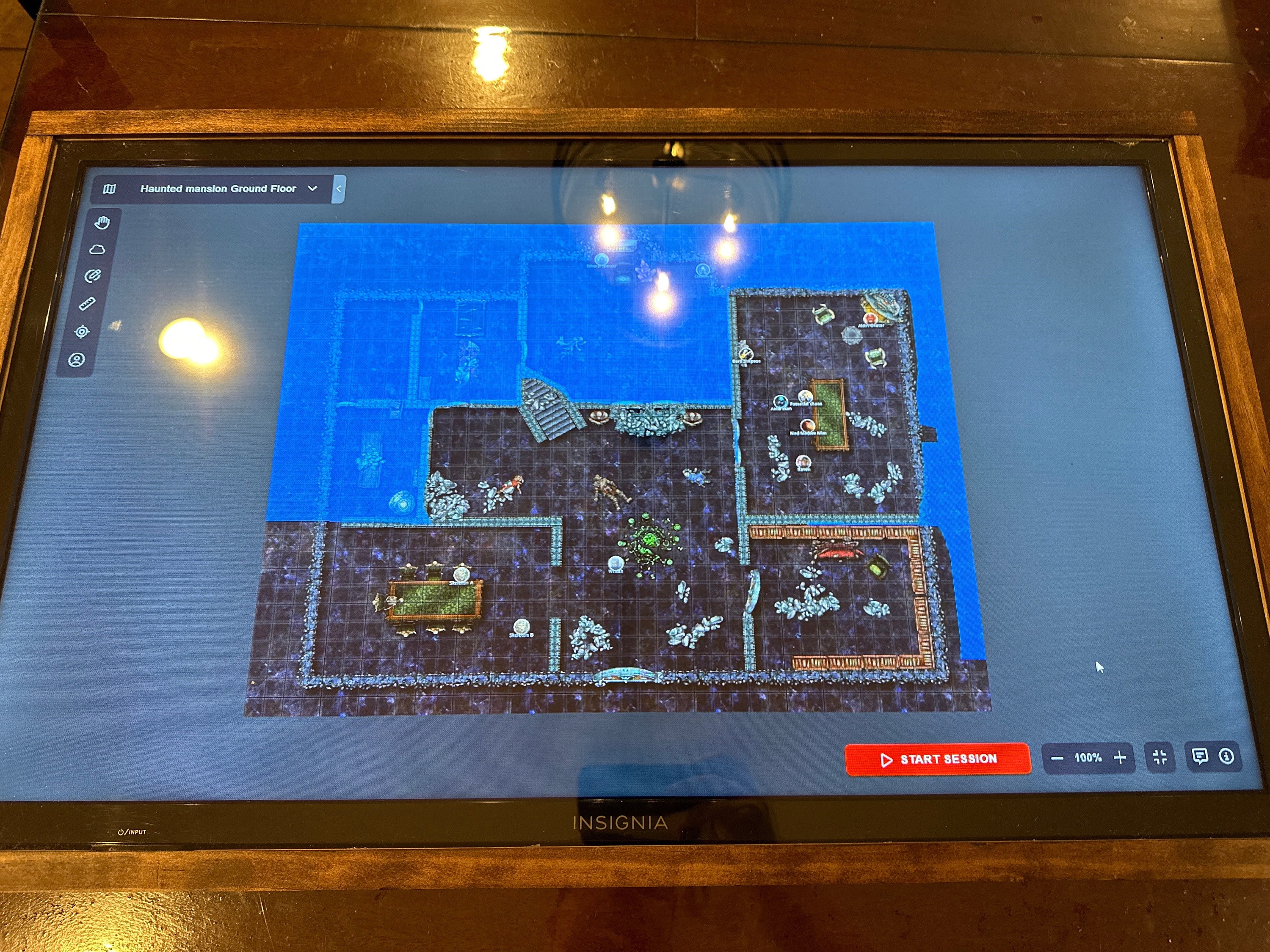 Hand-crafted Oak Frame 43" 4k Digital Map Screen for TTRPG - Plug ...