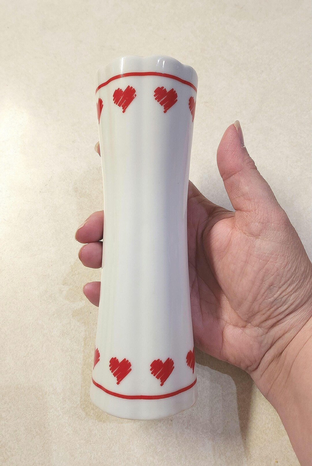 Vintage 1989 FTDA Especially for You Glazed Ceramic Vase With Red Heart ...