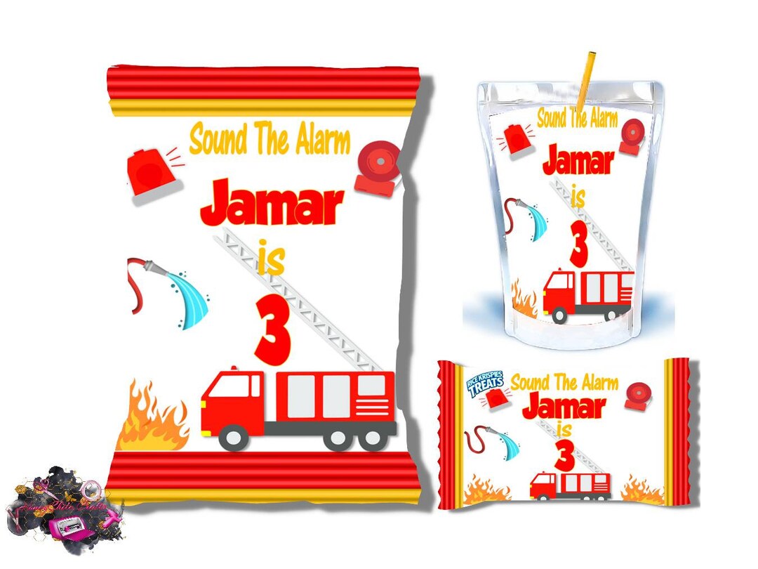 Firefighter Chip Bag Bundle Chip Bag Capri Sunrice Krispie - Etsy